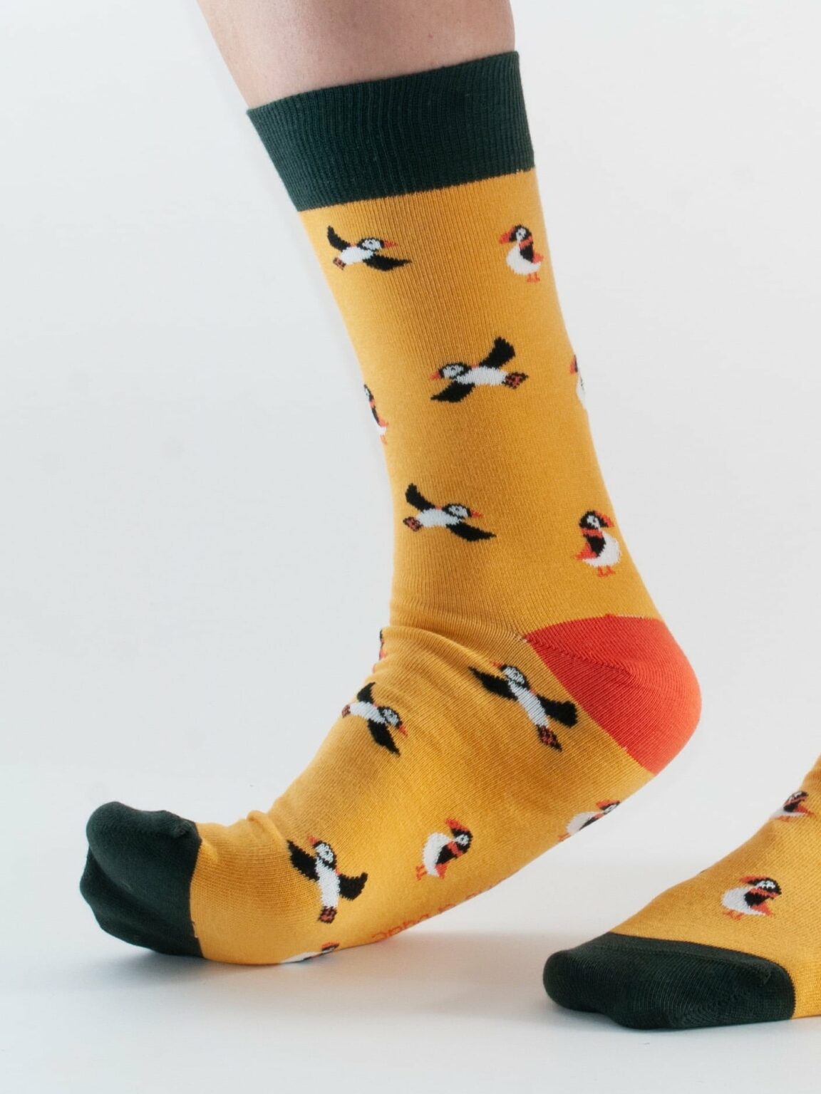 Dámske ponožky Gold Puffin - Green Butik