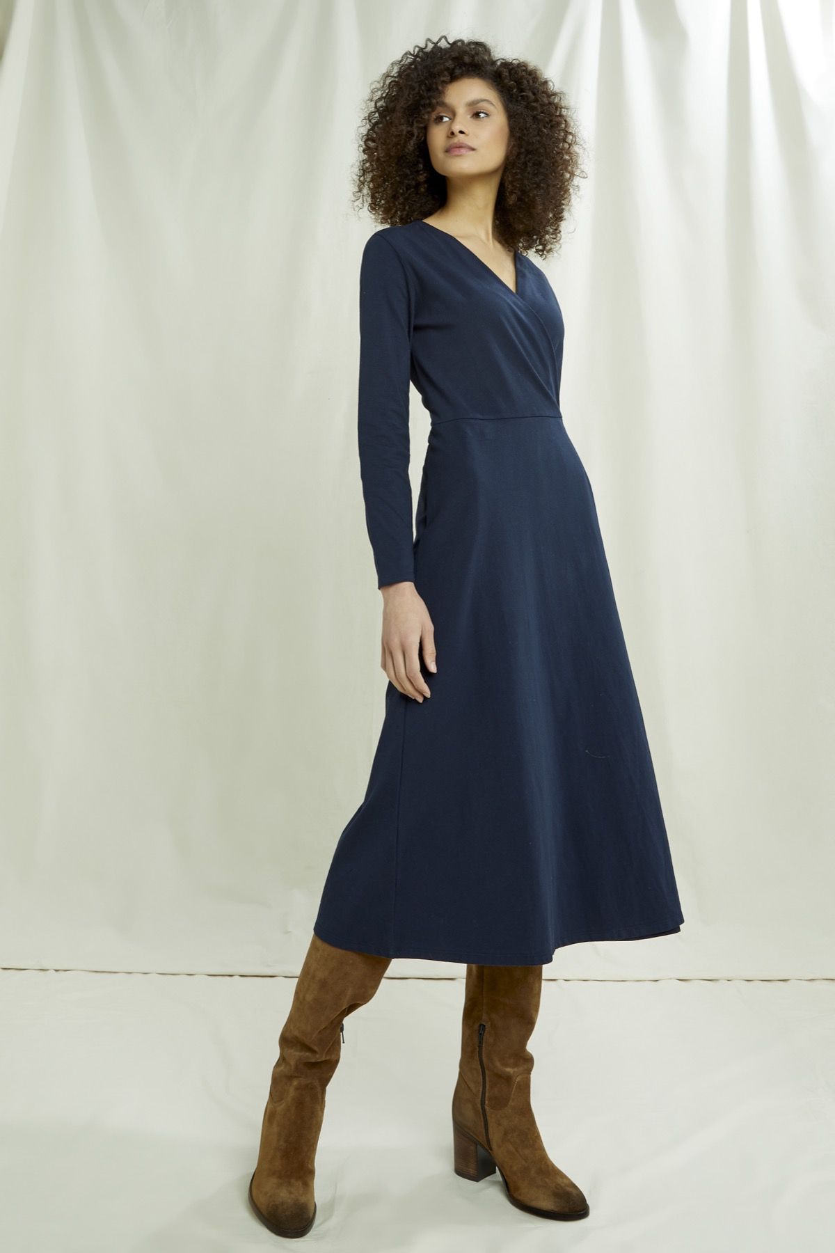 Šaty Mathilde modré z bio bavlny - Green Butik